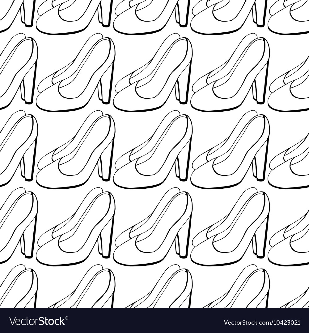 Shoe pattern background Royalty Free Vector Image