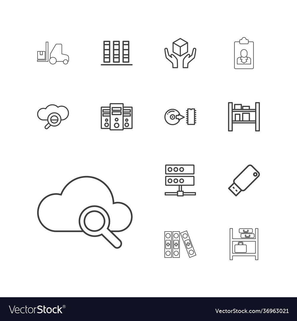 Storage icons Royalty Free Vector Image - VectorStock
