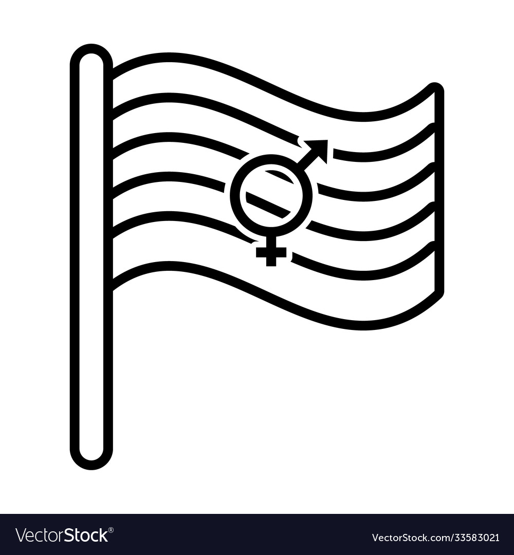 Transgender Pride Flag Sexual Orientation Line Vector Image