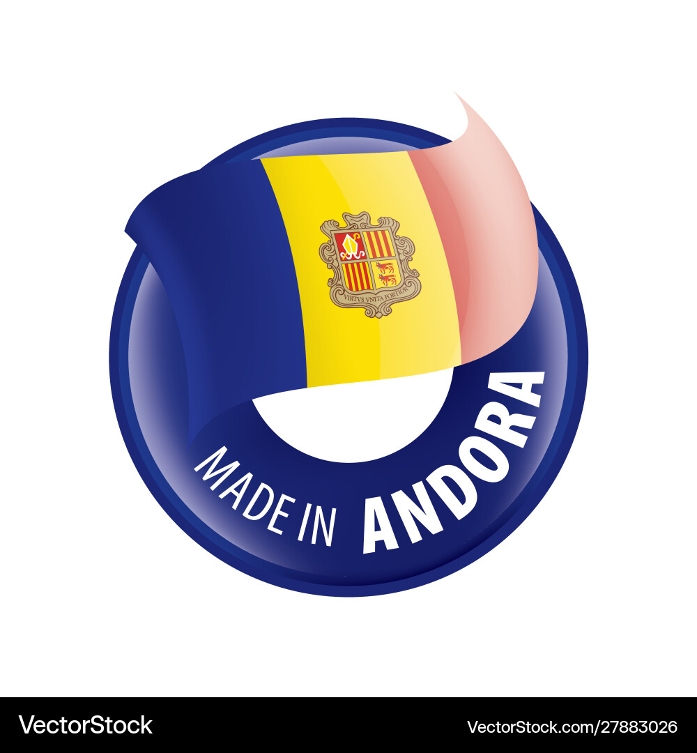 Andora flag on a white Royalty Free Vector Image
