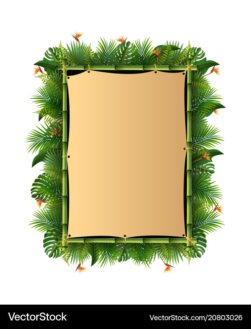 Blank sign with tropical forest background Vector Image