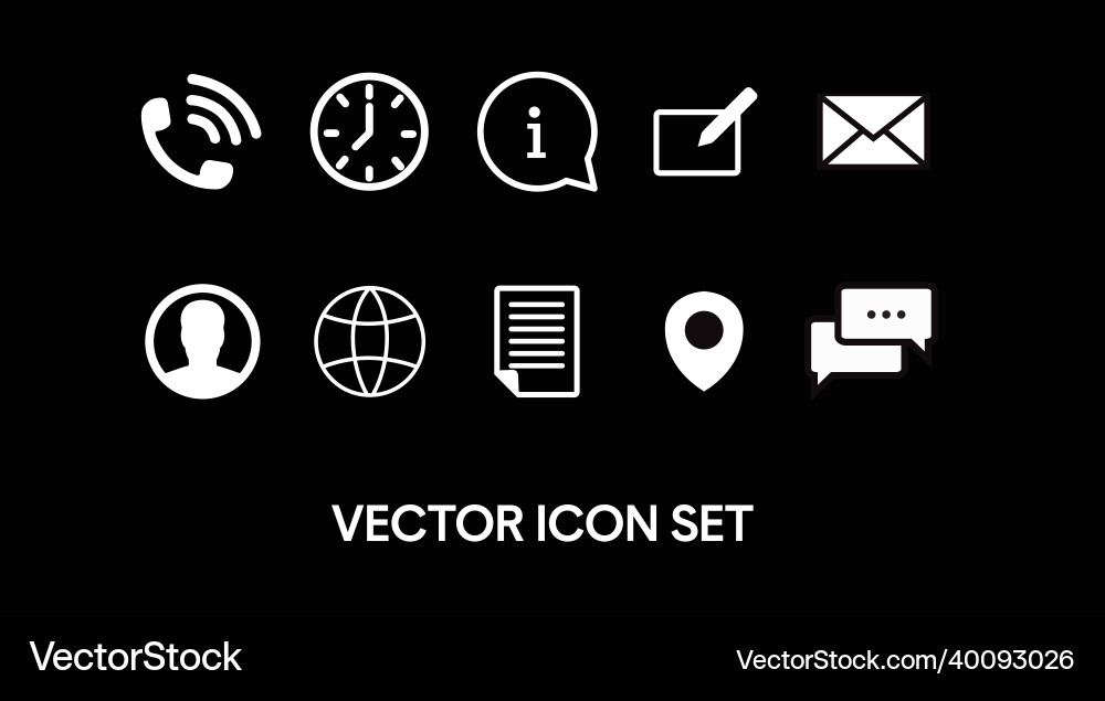 Contact icon set Royalty Free Vector Image - VectorStock