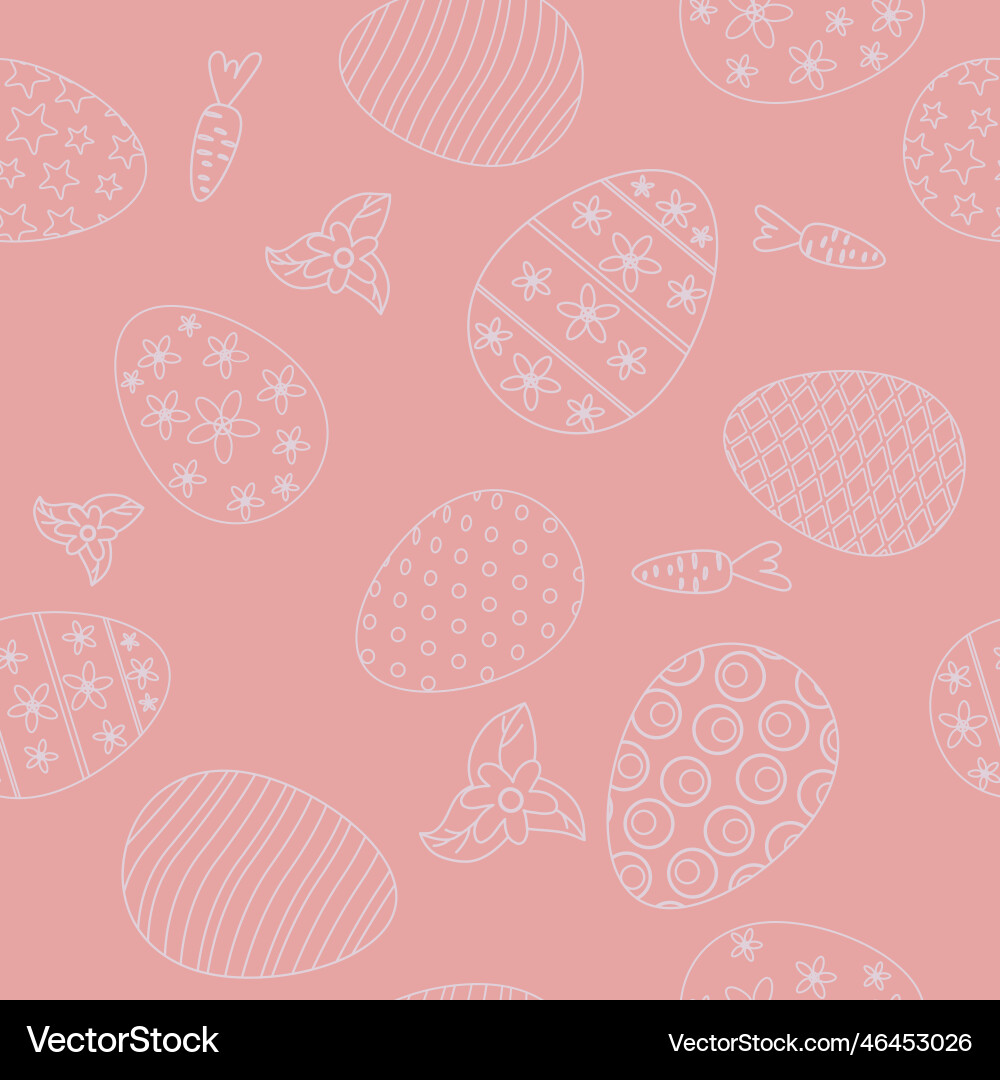 Easter seamless pattern eggs festive background Vector Image