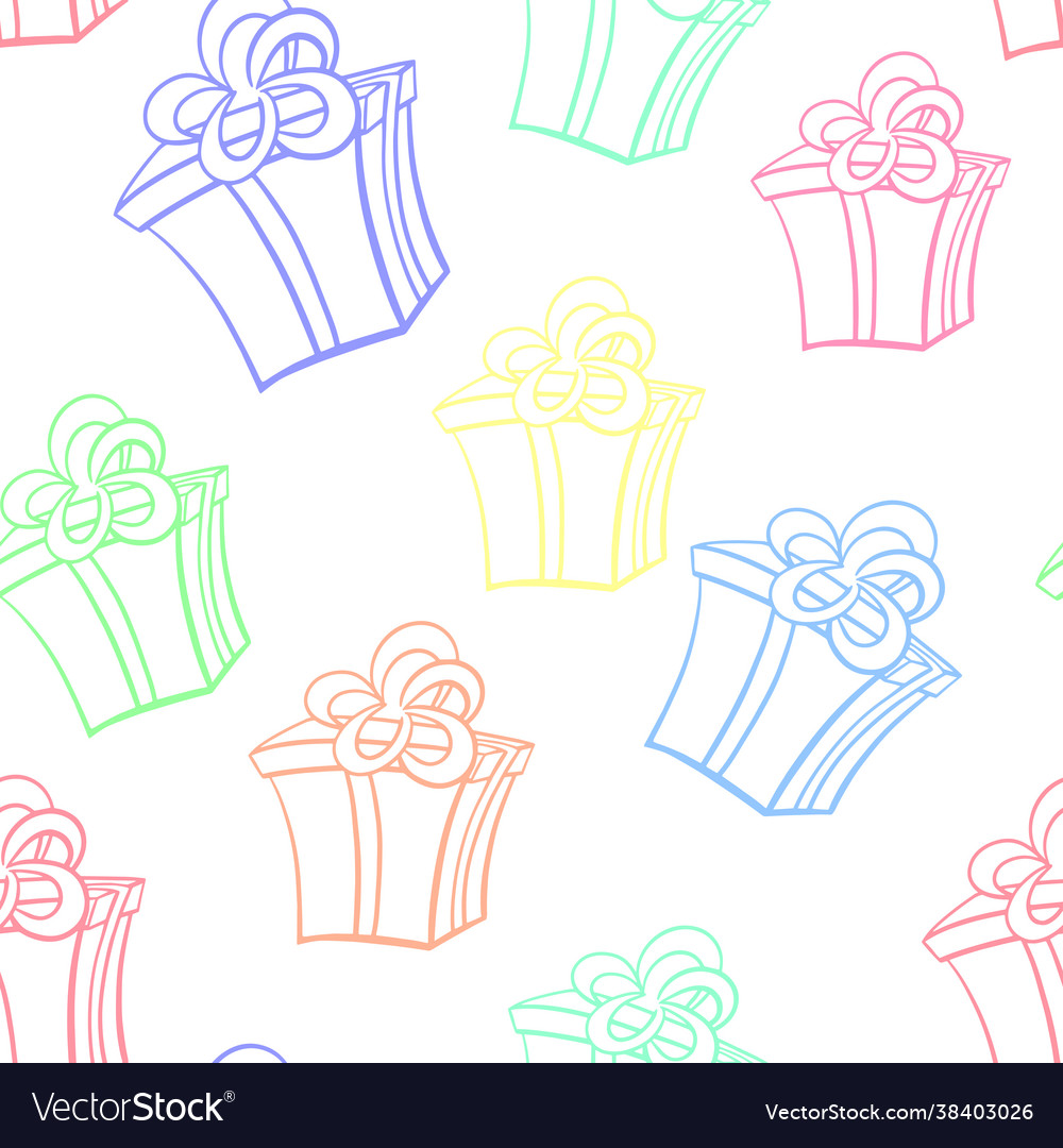 Gift boxes seamless pattern Royalty Free Vector Image