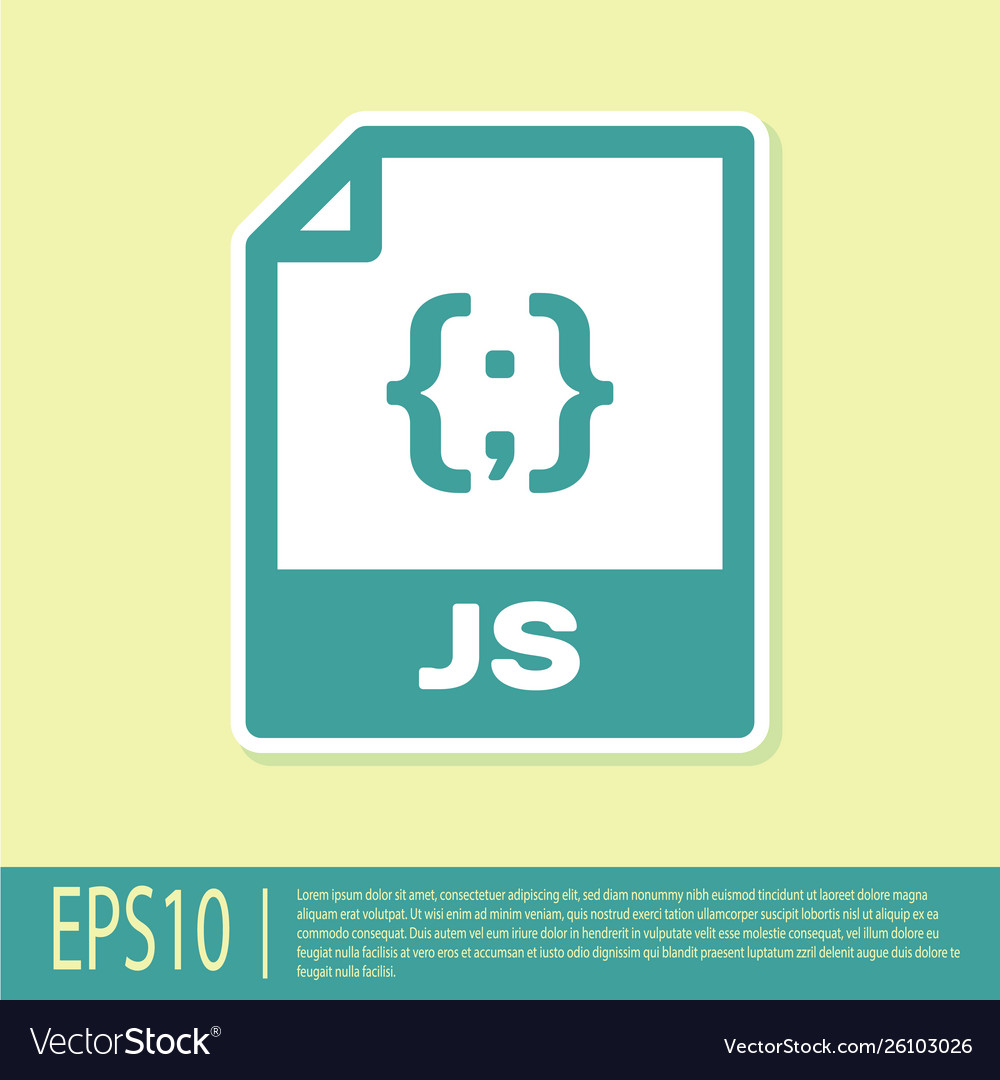 Green js file document icon download js button Vector Image