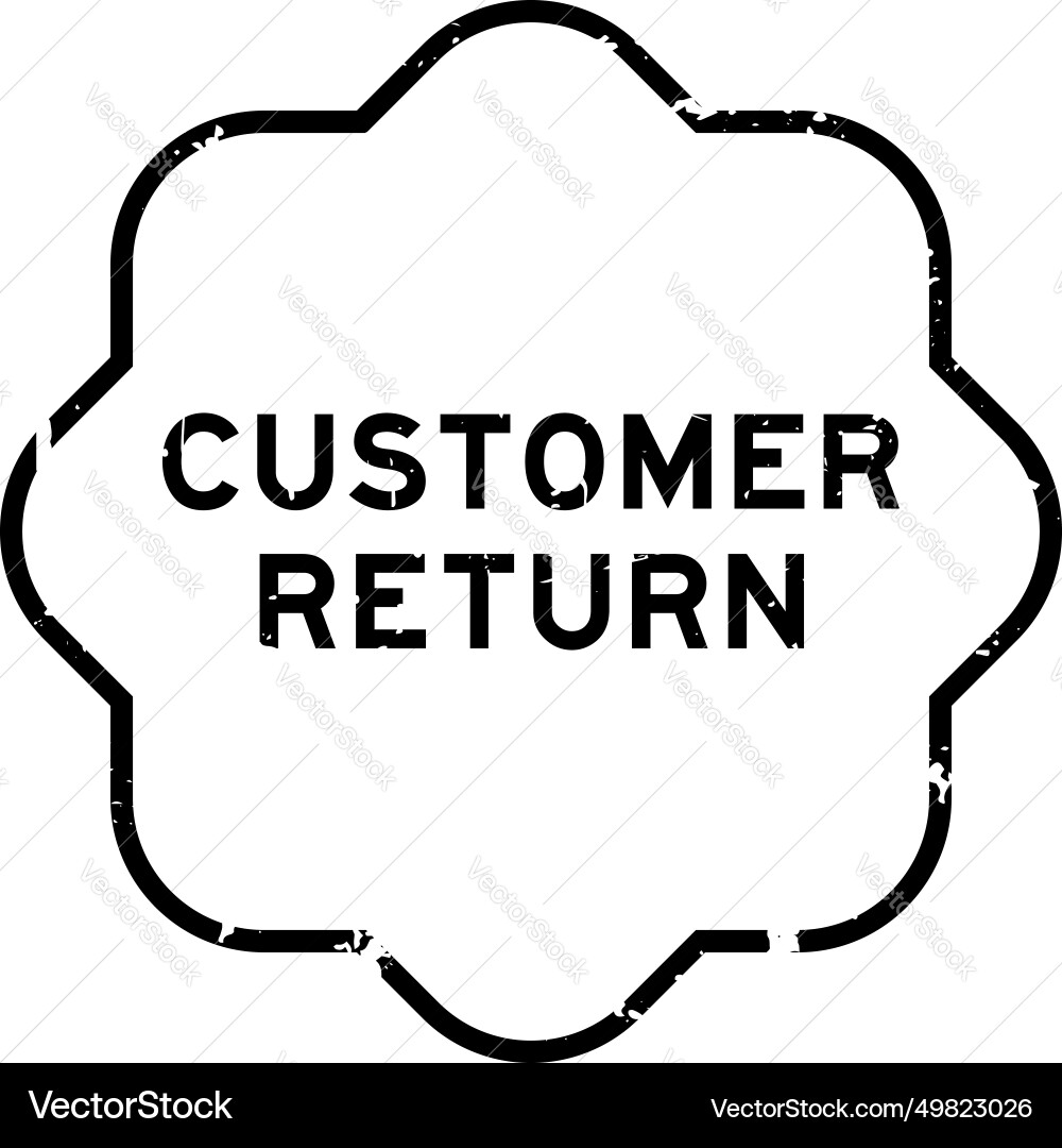 Grunge black customer return word rubber seal Vector Image