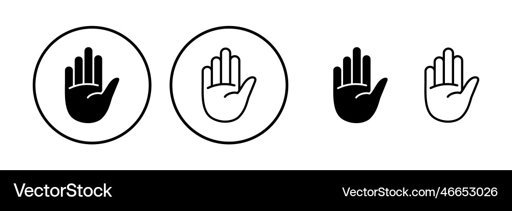 Hand icon symbols palm Royalty Free Vector Image