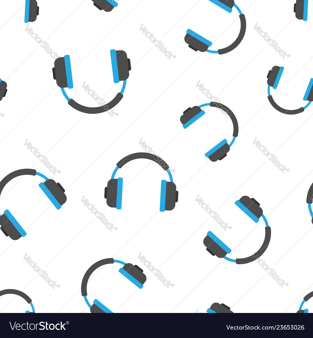 Headphone headset icon seamless pattern Royalty Free Vector