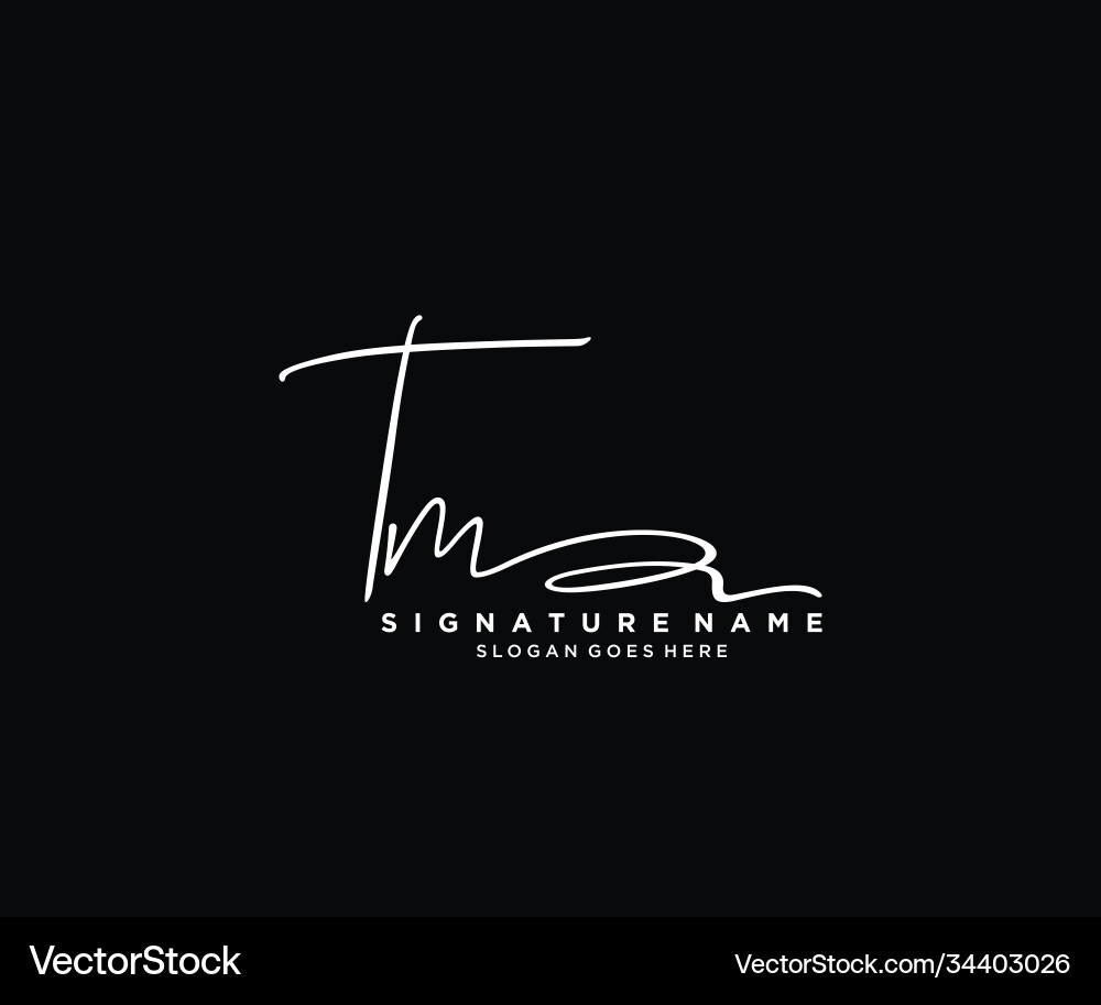 Letter tm signature logo template Royalty Free Vector Image