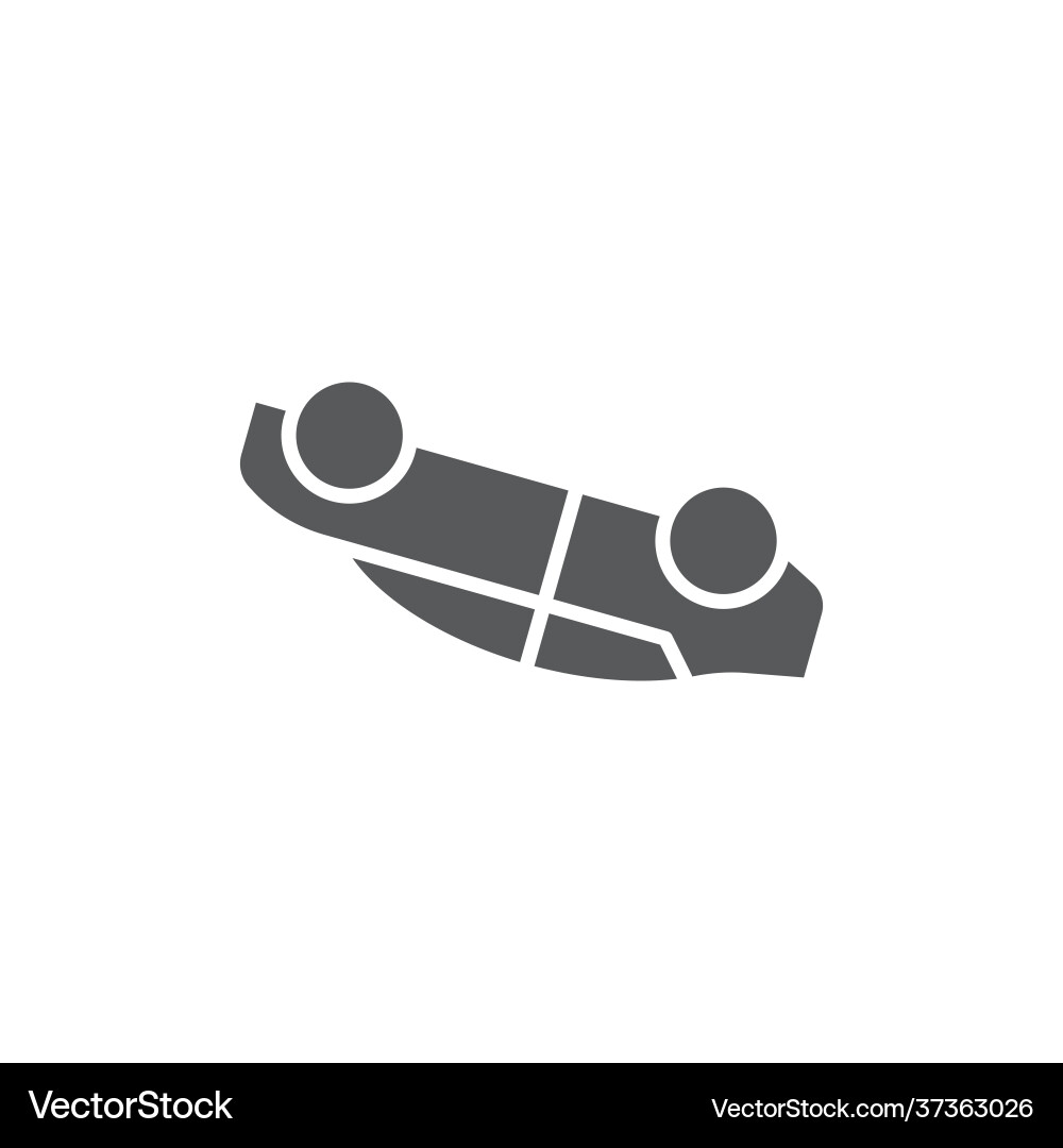 Overturned car icon filled flat sign for mobile Vector Image