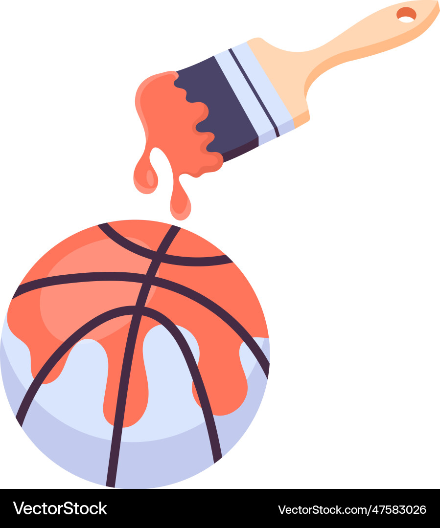 Painting basketball Royalty Free Vector Image - VectorStock