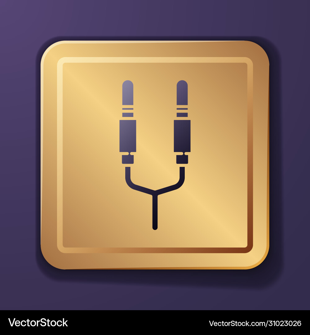 Purple audio jack icon isolated on Royalty Free Vector Image
