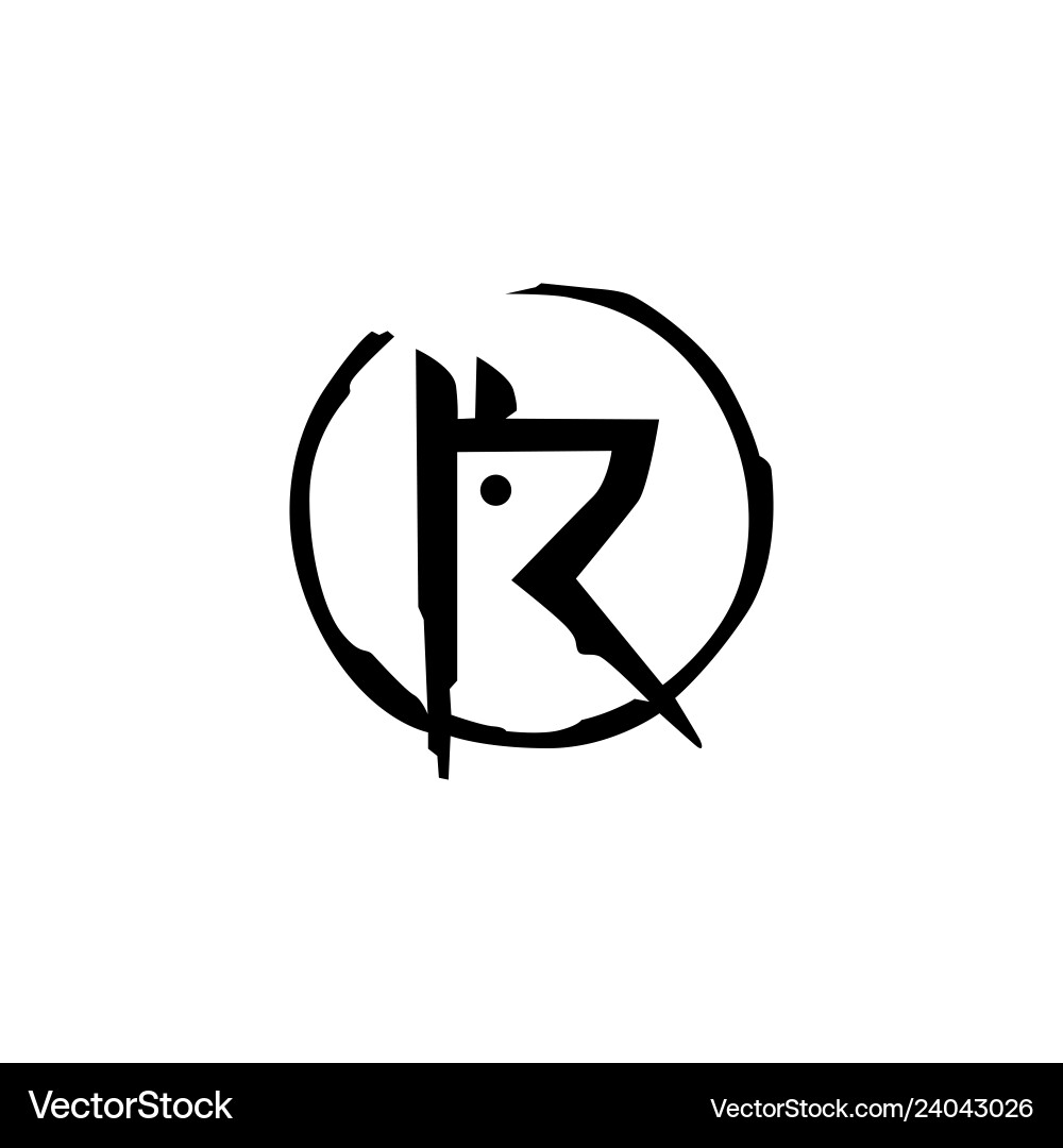 R letter dog logo icon mark Royalty Free Vector Image