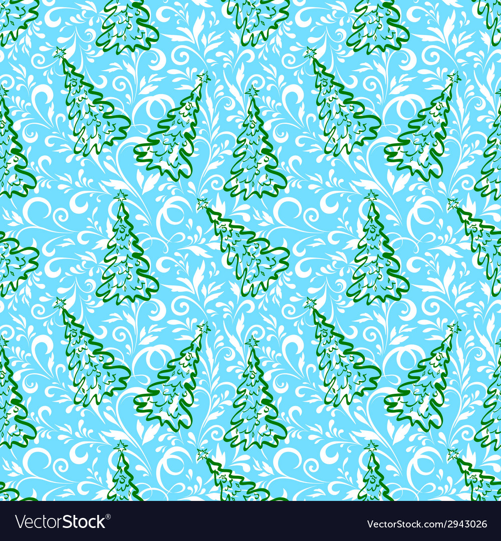 Seamless pattern with christmas trees Royalty Free Vector