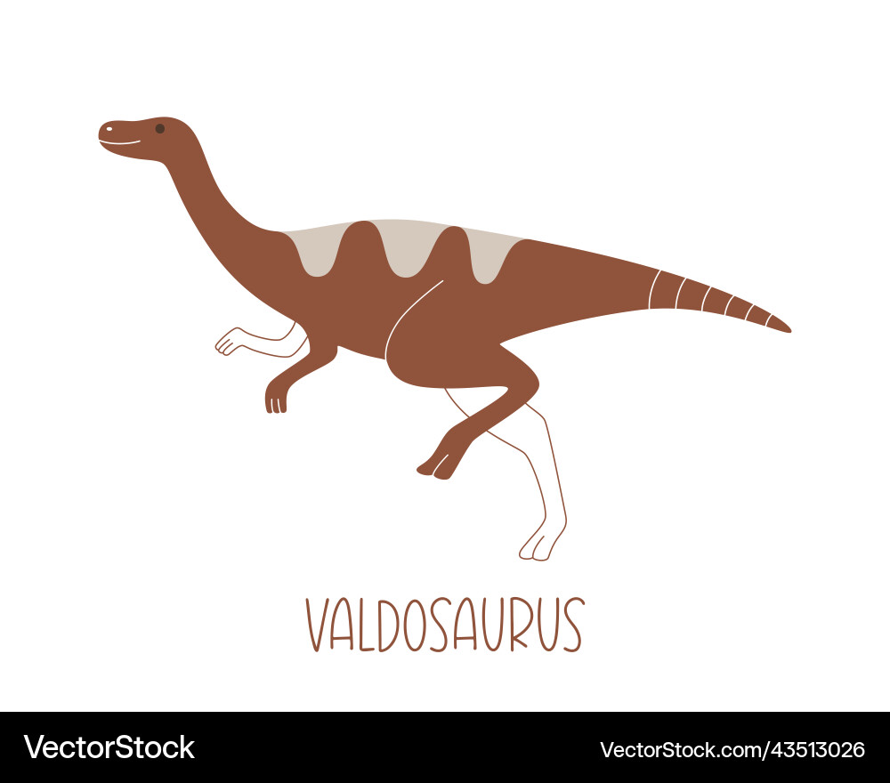 Simple brown isolated dinosaur valdosaurus Vector Image