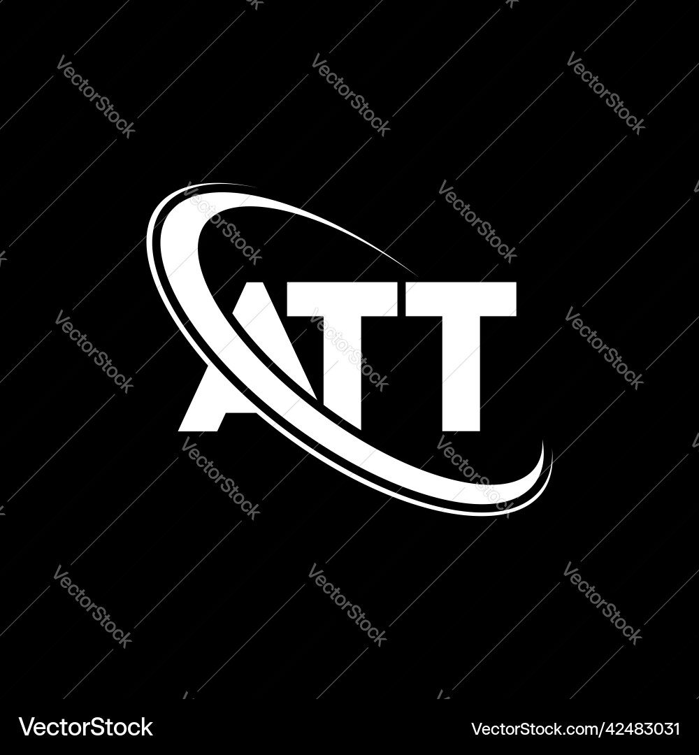 Att logo letter letter logo design Royalty Free Vector Image