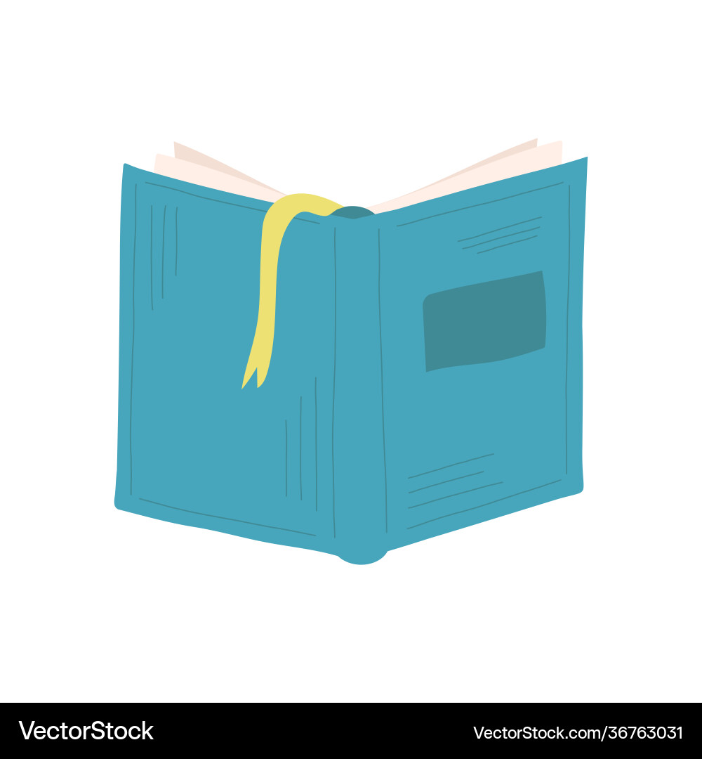 Bright blue hardcover children book Royalty Free Vector