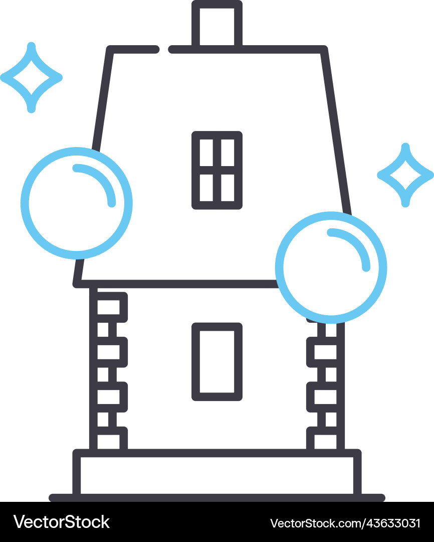 Clean home line icon outline symbol Royalty Free Vector