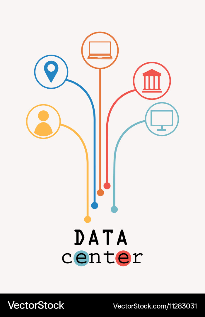 Data center tree Royalty Free Vector Image - VectorStock
