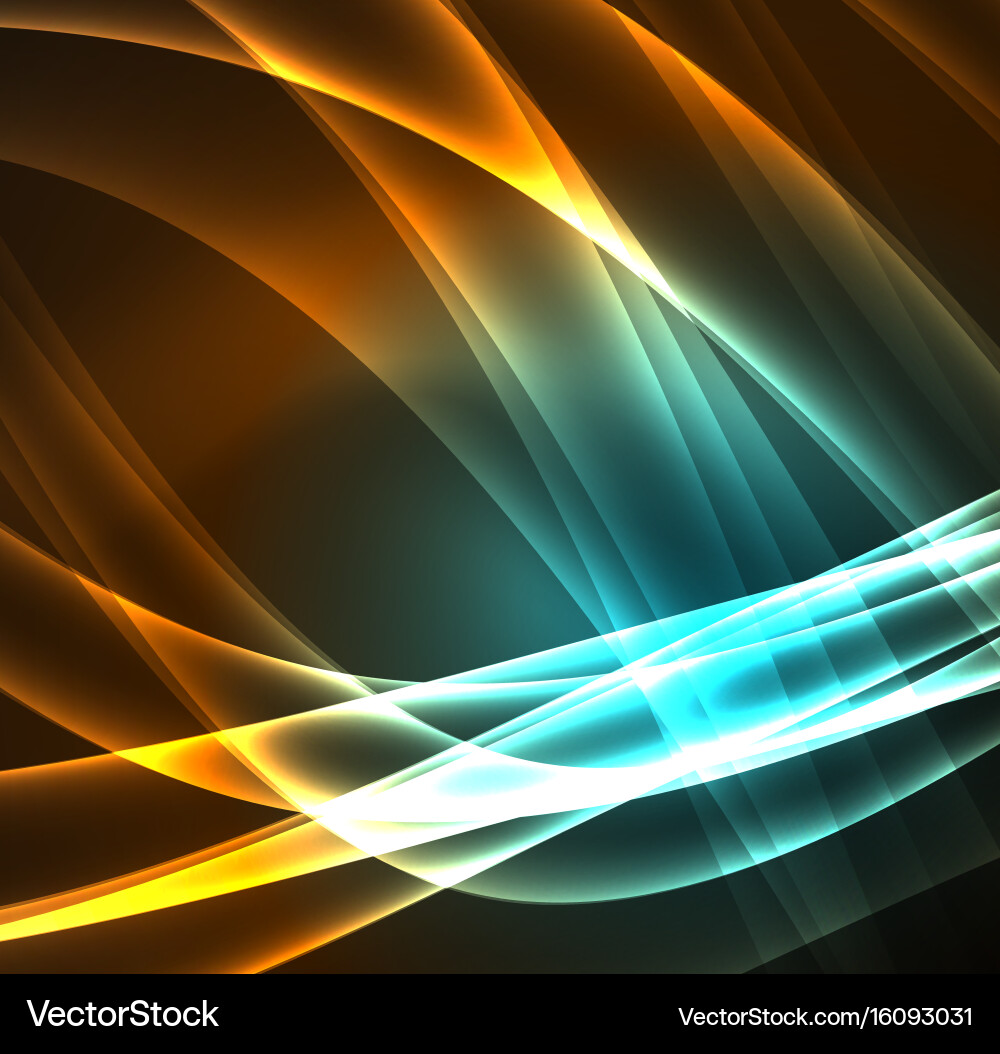 Energy lines glowing waves in the dark Royalty Free Vector