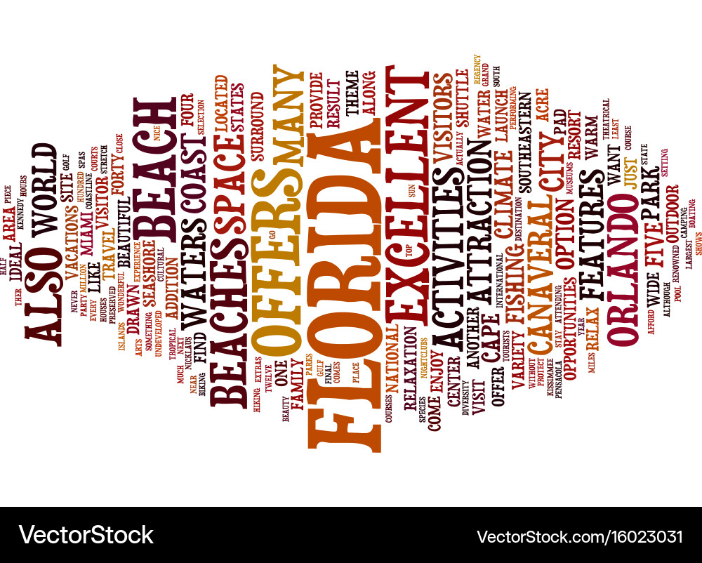 Enjoy the excellent beaches in florida text Vector Image