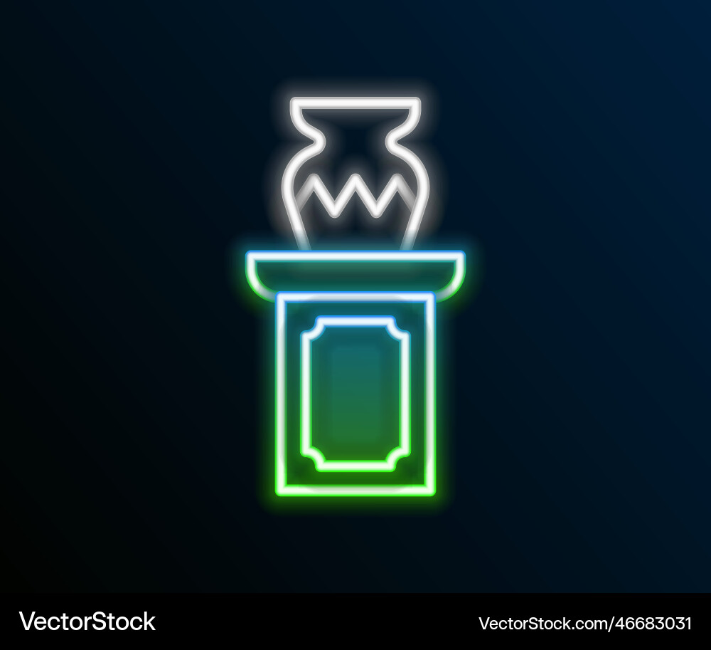 Glowing neon line auction ancient vase icon Vector Image