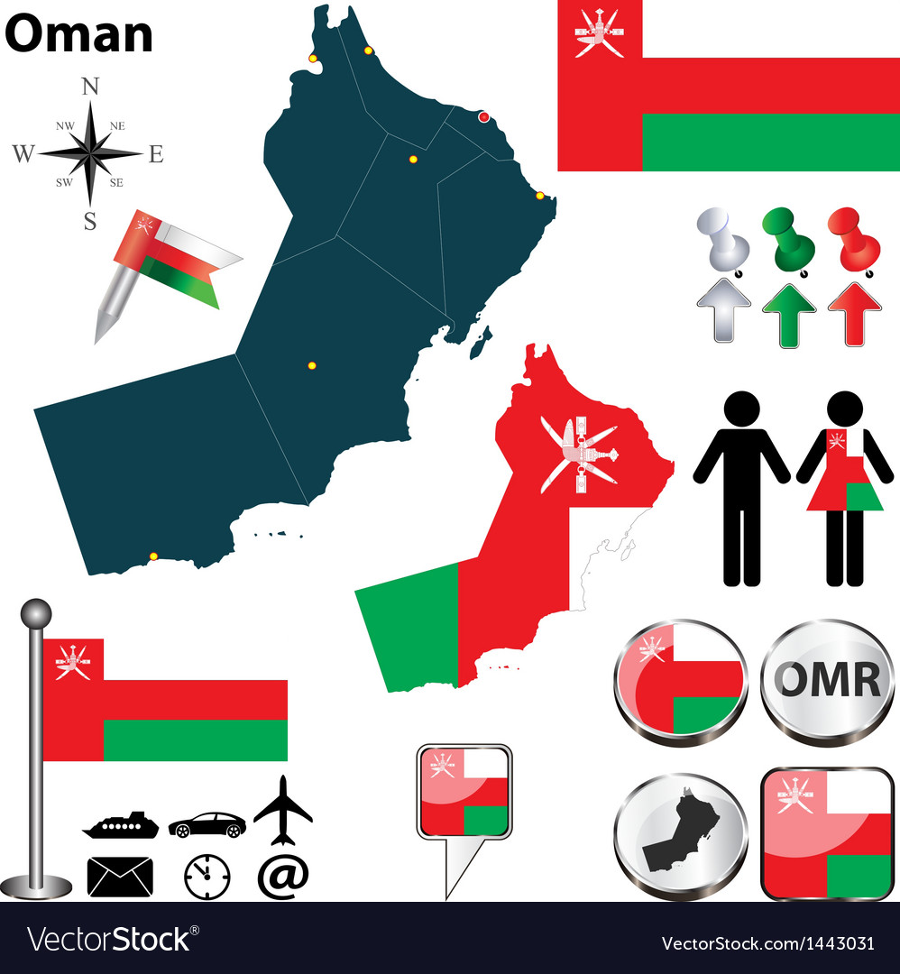 Map oman Royalty Free Vector Image - VectorStock
