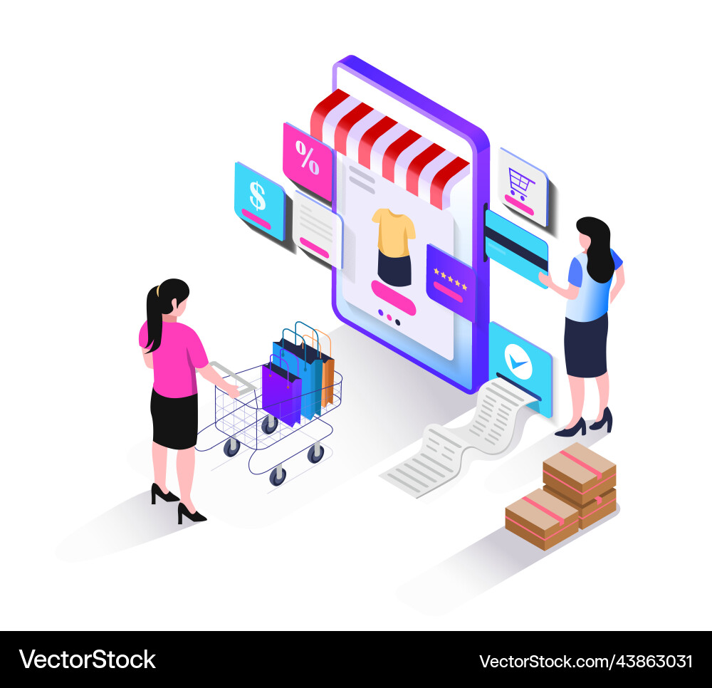 Online shopping and payment transactions Vector Image