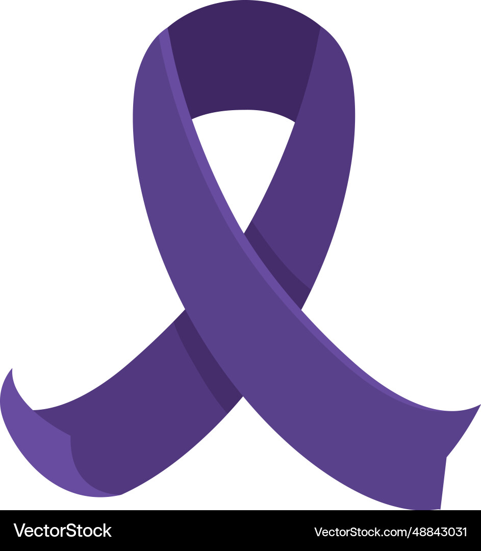 Purple ribbon campaign isolated Royalty Free Vector Image
