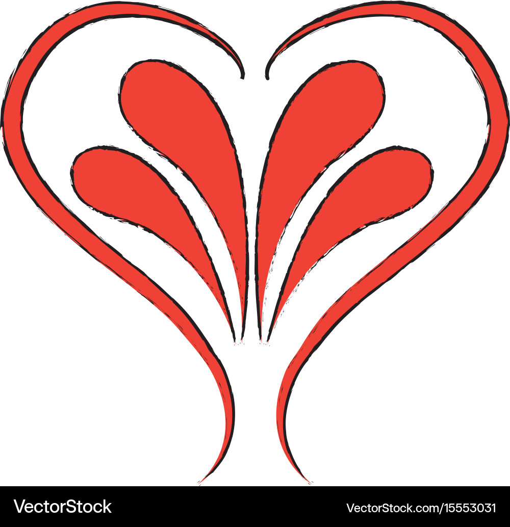 Romantic decoration retro abstract heart icon Vector Image