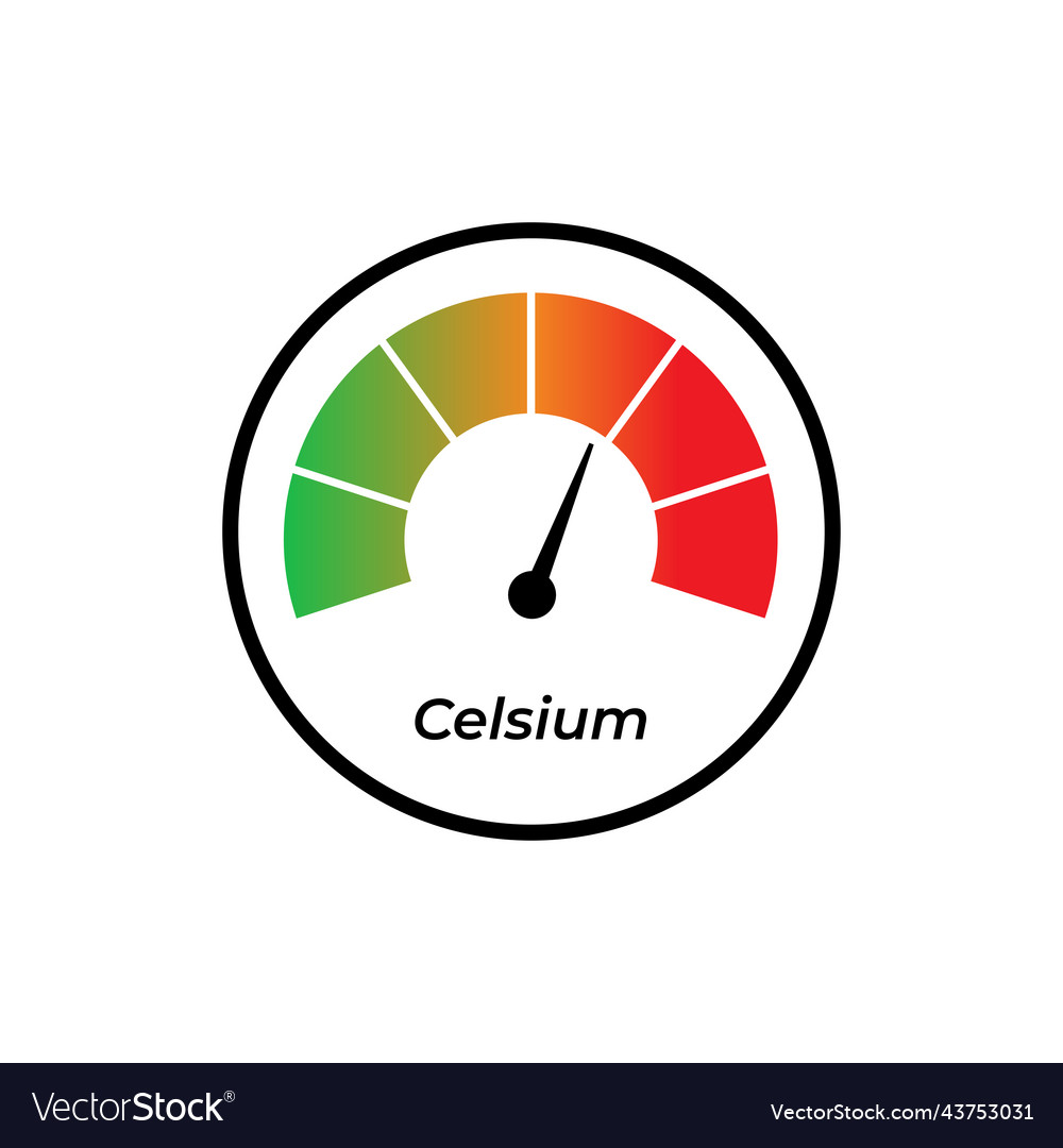 Round temperature gauge isolated on white Vector Image