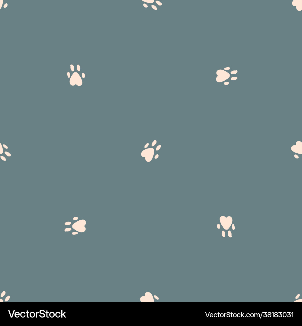 Seamless background paw print gender neutral Vector Image