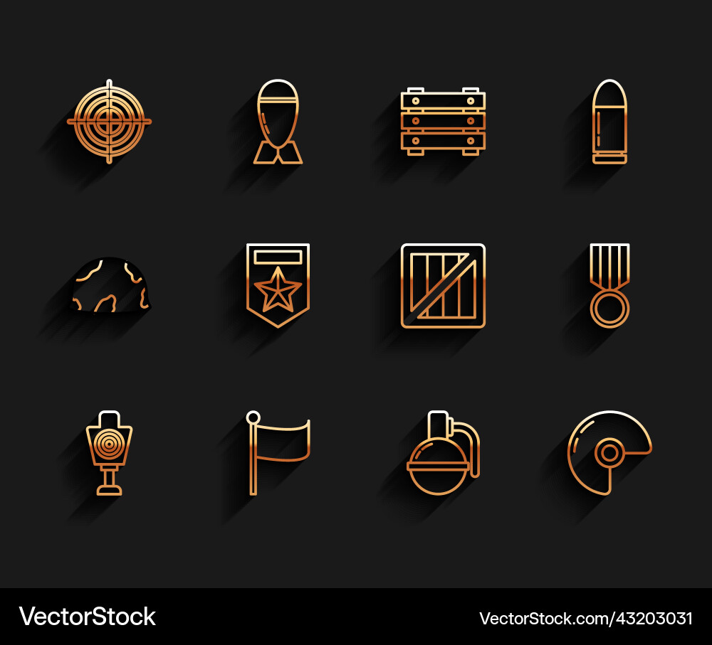 Set line human target sport for shooting flag Vector Image