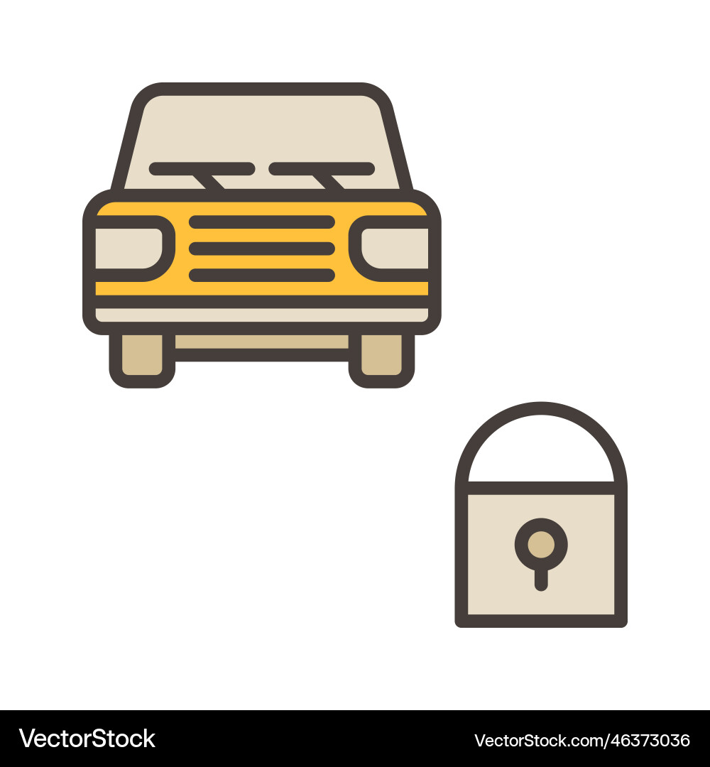 Closed car lock concept colored icon or sign Vector Image