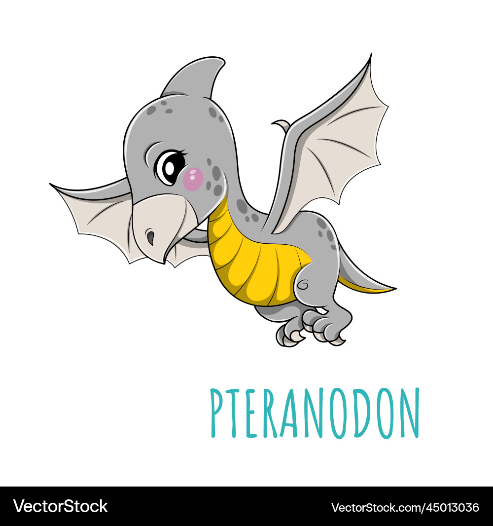 Cute pteranodon icon Royalty Free Vector Image