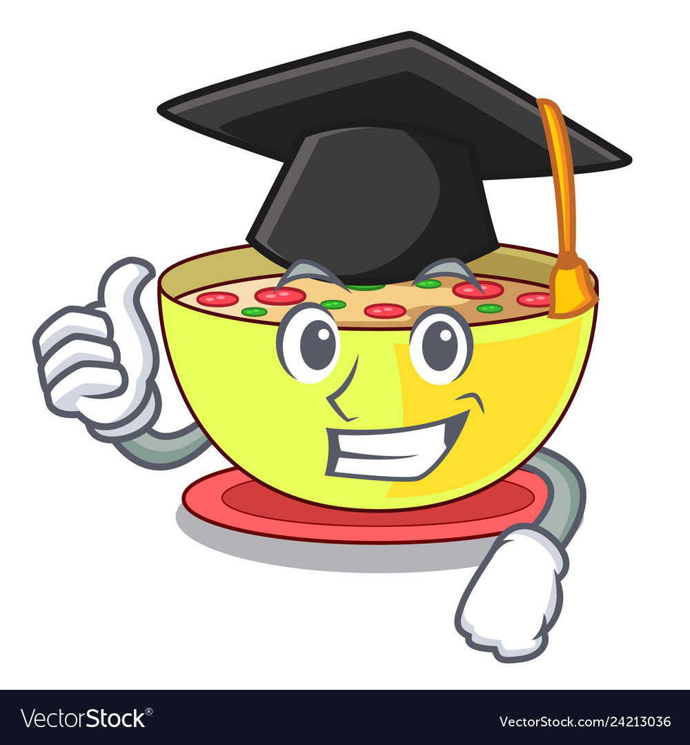 Graduation corn chowder isolated Royalty Free Vector Image