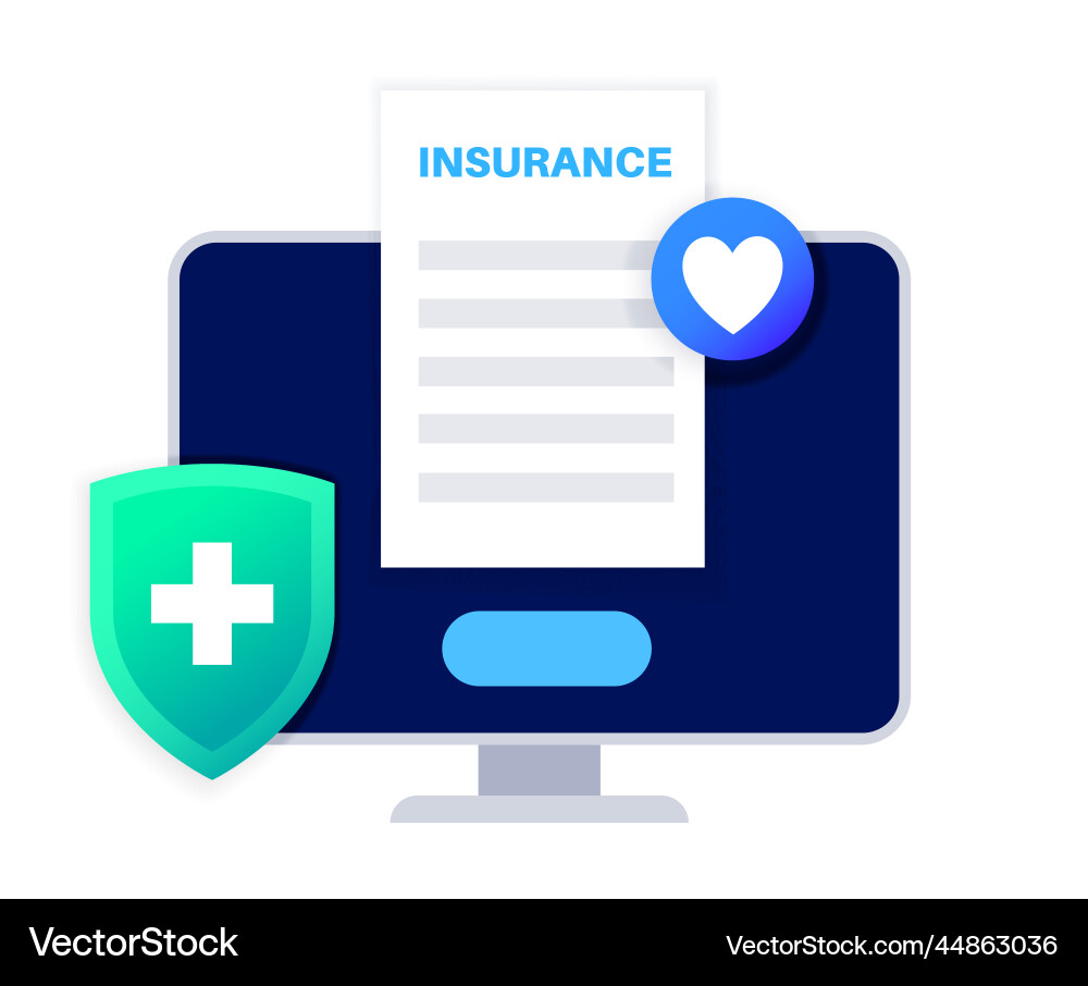 Health insurance online Royalty Free Vector Image