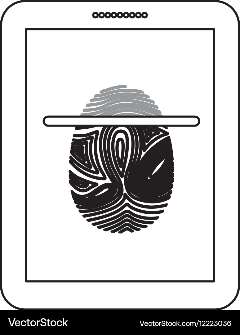 Isolated fingerprint and laptop design Royalty Free Vector