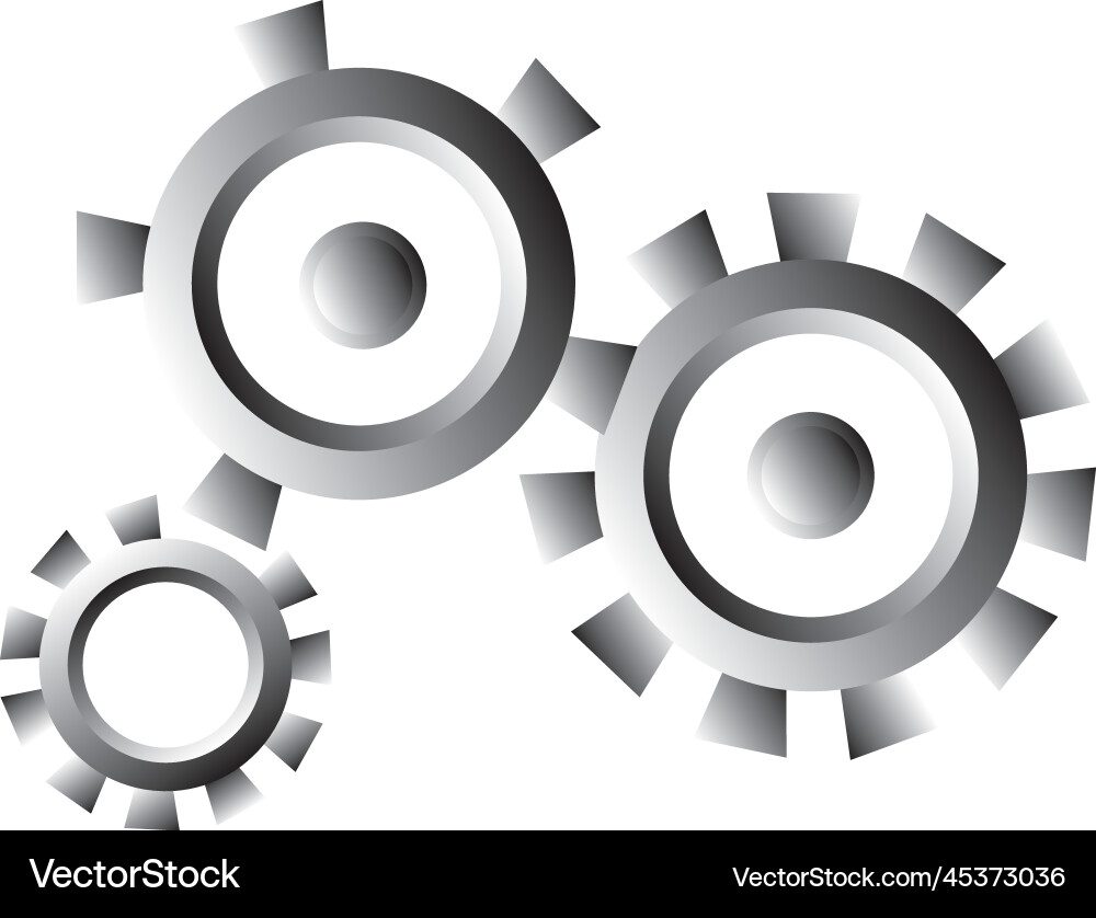 Isolated group of gear pieces Royalty Free Vector Image