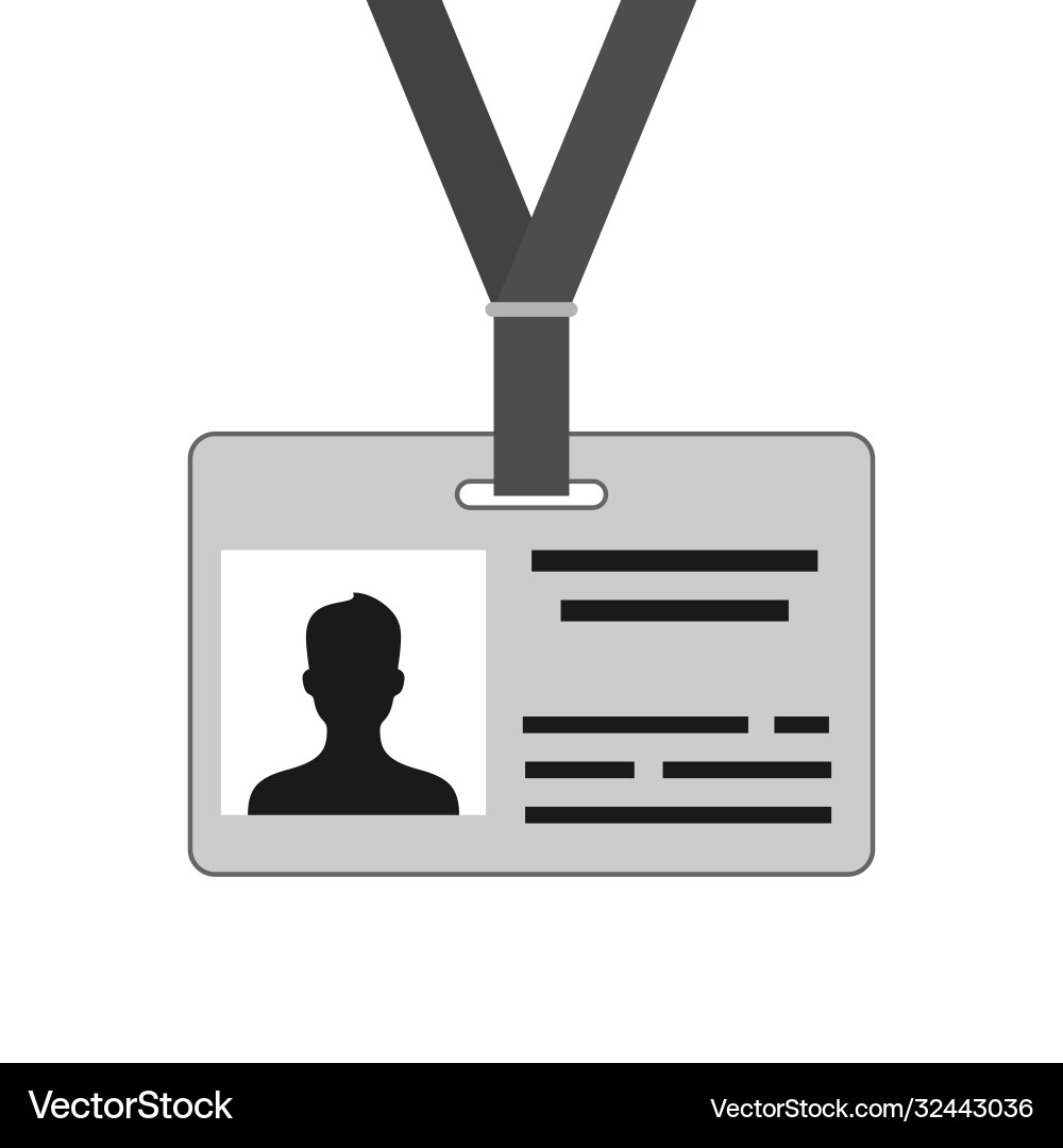 Name tag badge icon isolated on white background Vector Image