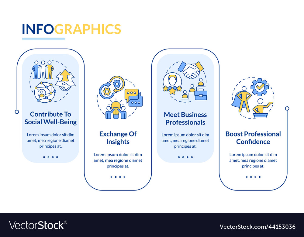 Networking rectangle infographic template Vector Image