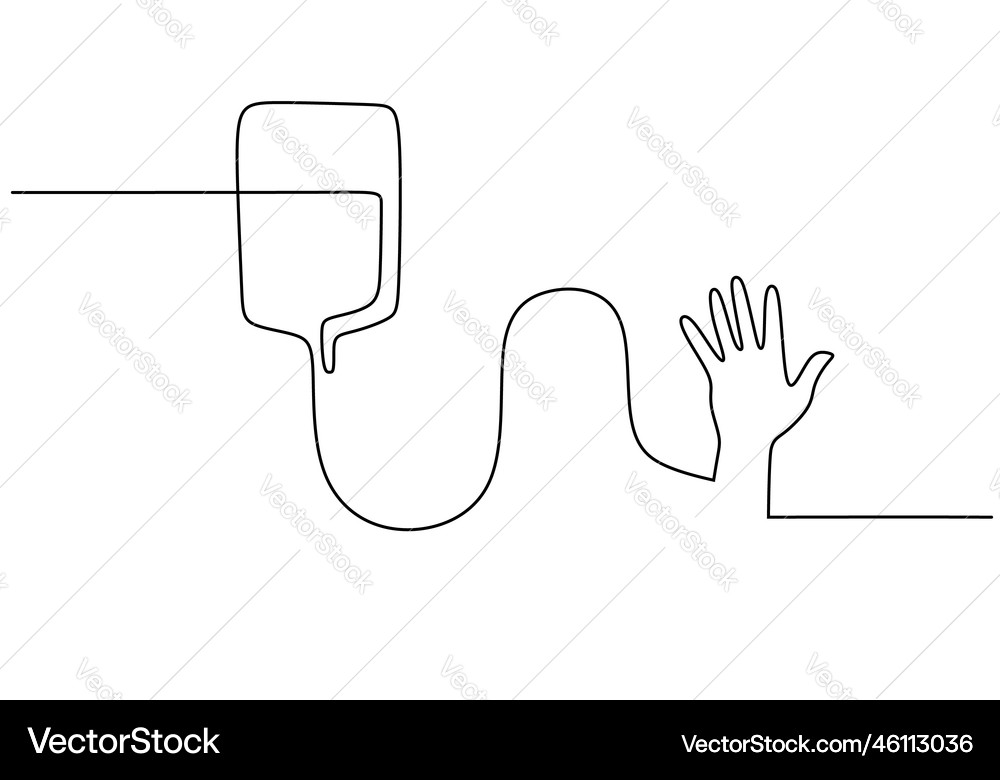One continuous single line of hand and infuse Vector Image