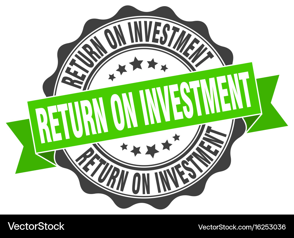 Return on investment stamp sign seal Royalty Free Vector