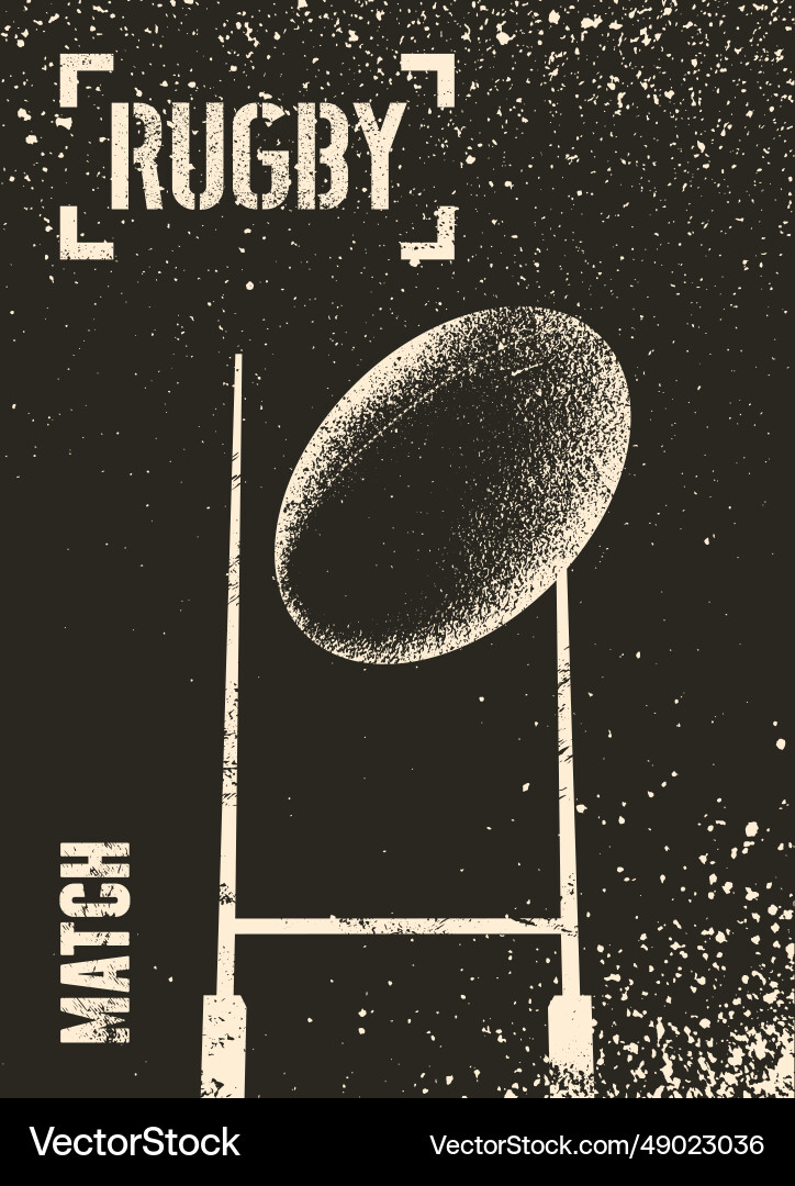 Rugby typographical vintage grunge style poster Vector Image