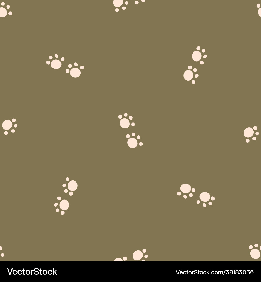 Seamless background paw print gender neutral Vector Image