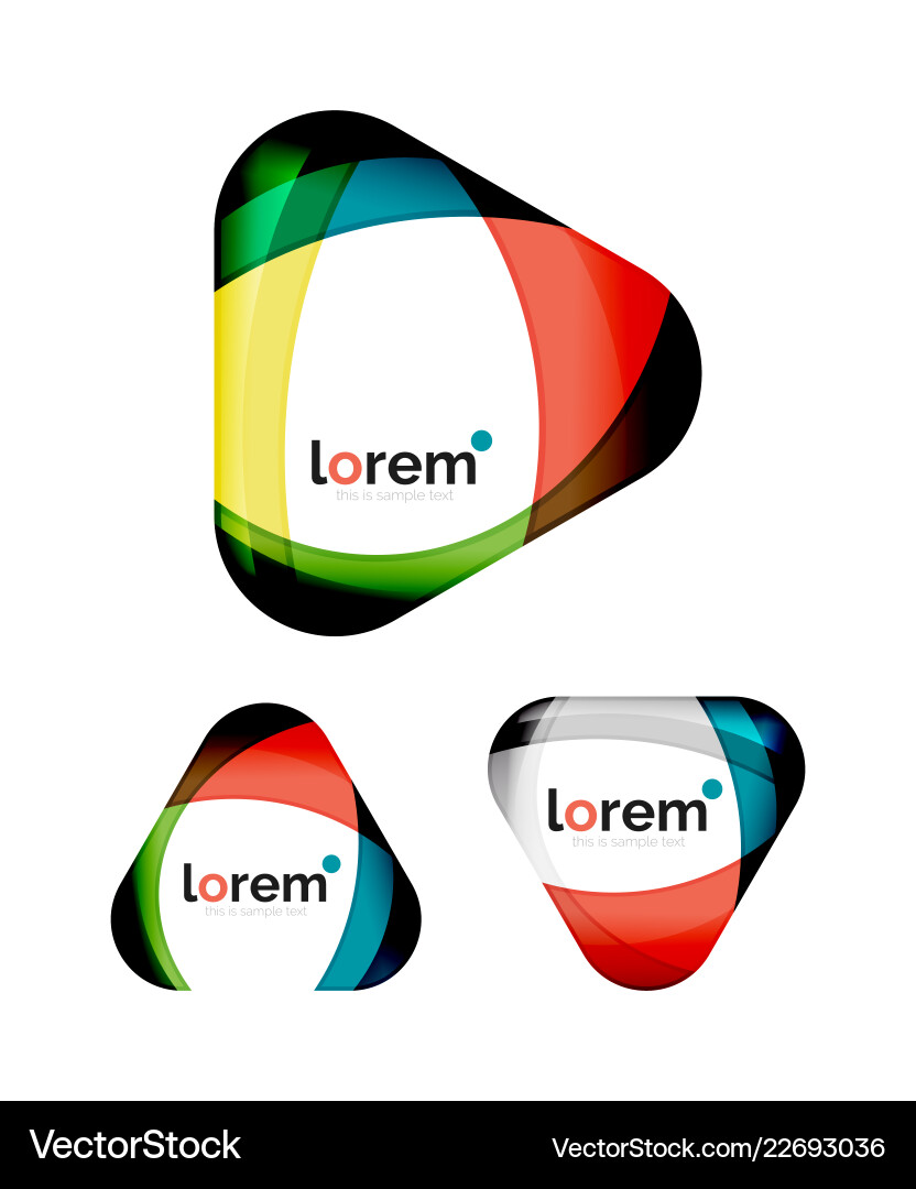 Set of geometric shape convergence logo design Vector Image