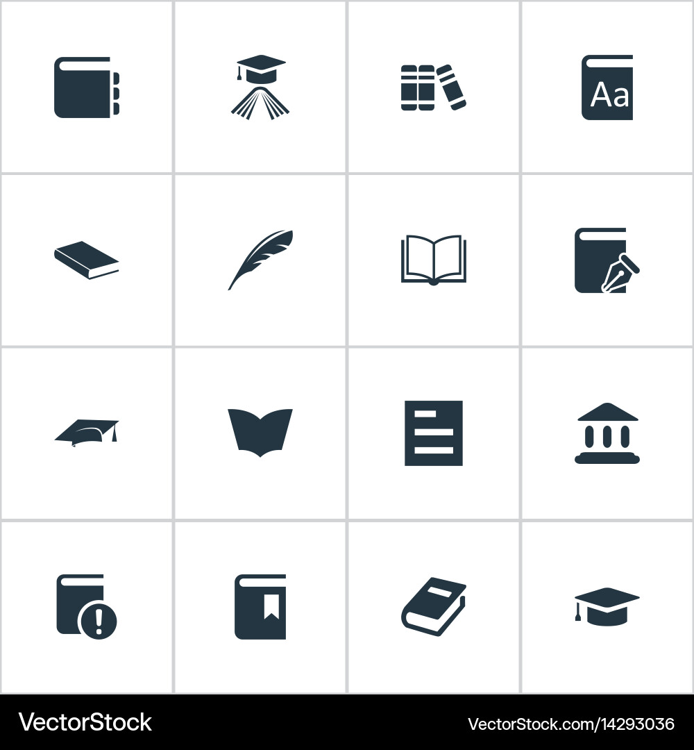 Set of simple reading icons Royalty Free Vector Image