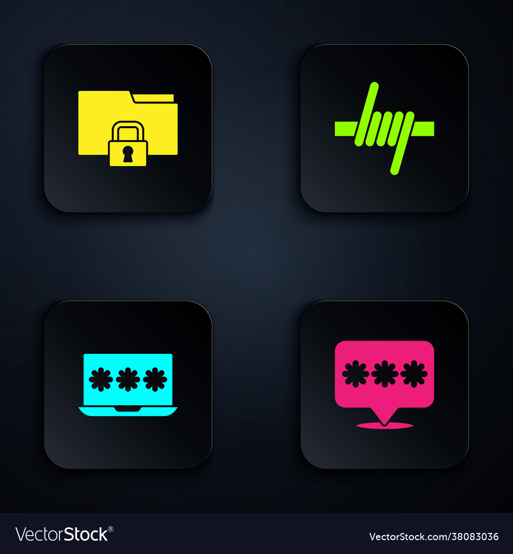 Set password protection folder and lock laptop Vector Image Set password protection folder and lock laptop Vector Image