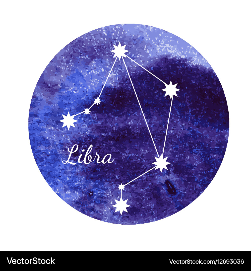 Watercolor horoscope sign libra Royalty Free Vector Image