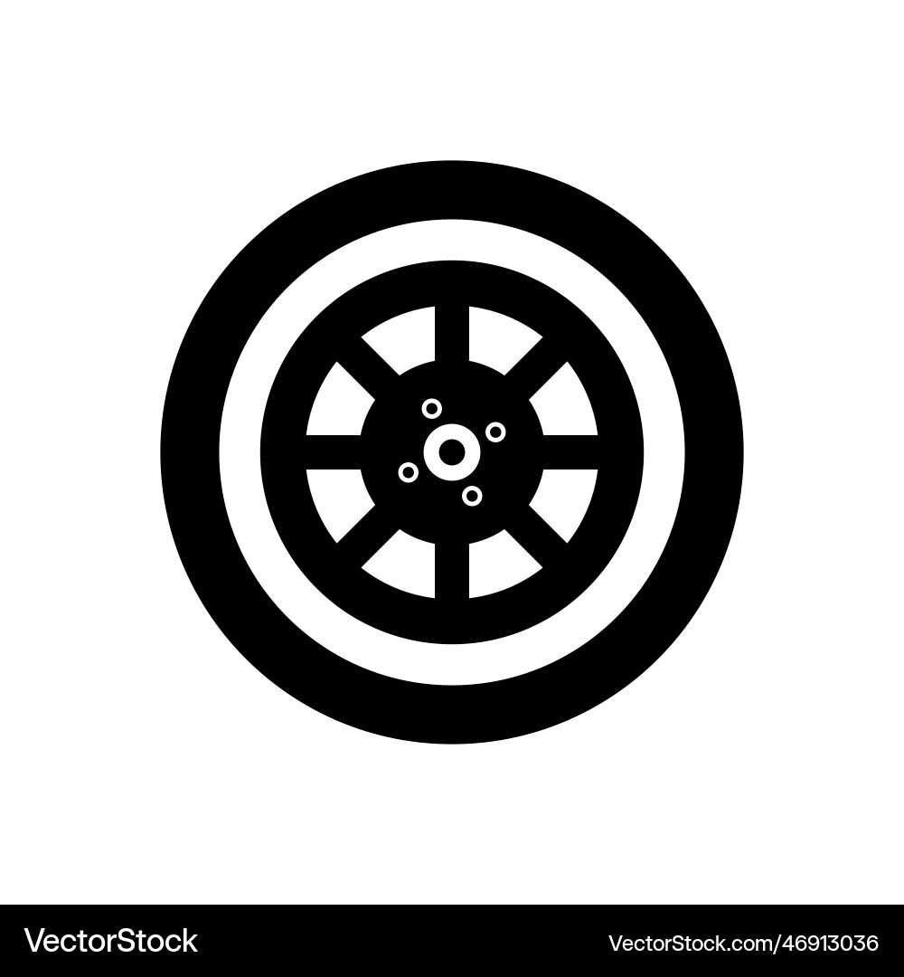 Wheel silhouette black and white icon design Vector Image